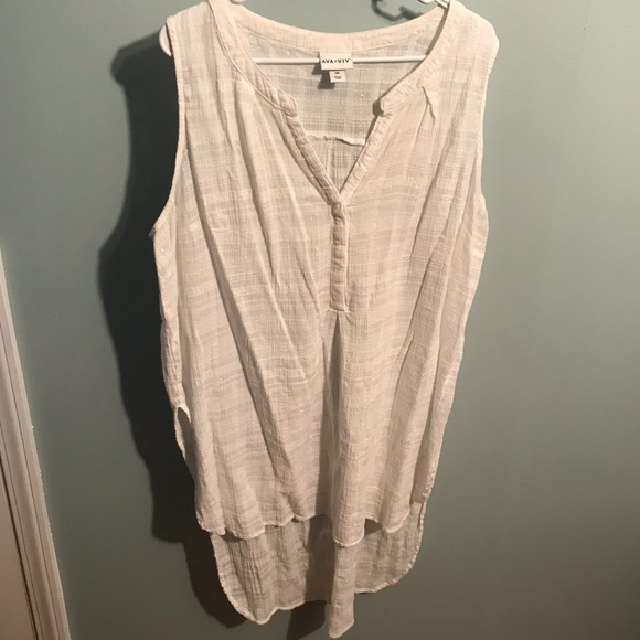 Ava & Viv | Tops | Ava And Viv High Low Tunic Tank Linen Look With ...